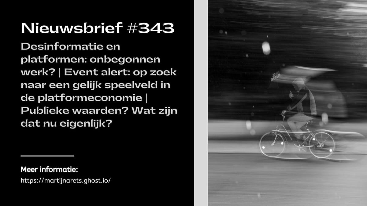 Desinformatie en platformen: onbegonnen werk? | Event alert: op zoek naar een gelijk speelveld ...